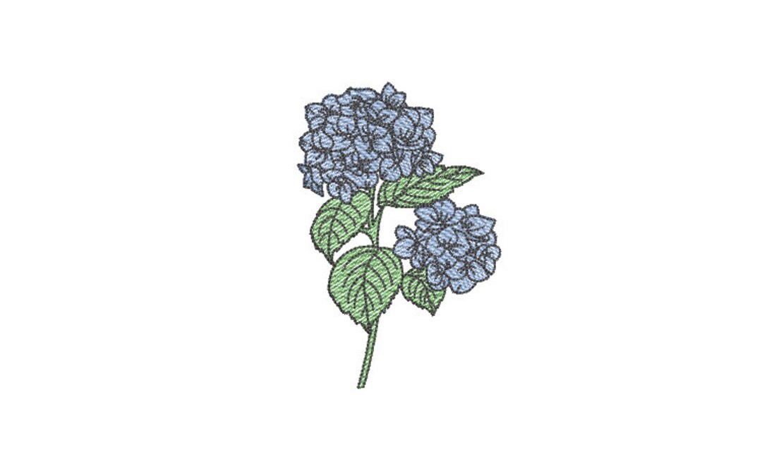 Hydrangeas Light Fill Embroidery - Hamptons Style Design - Machine ...