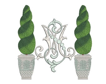 Topiary Embroidery Design | Etsy