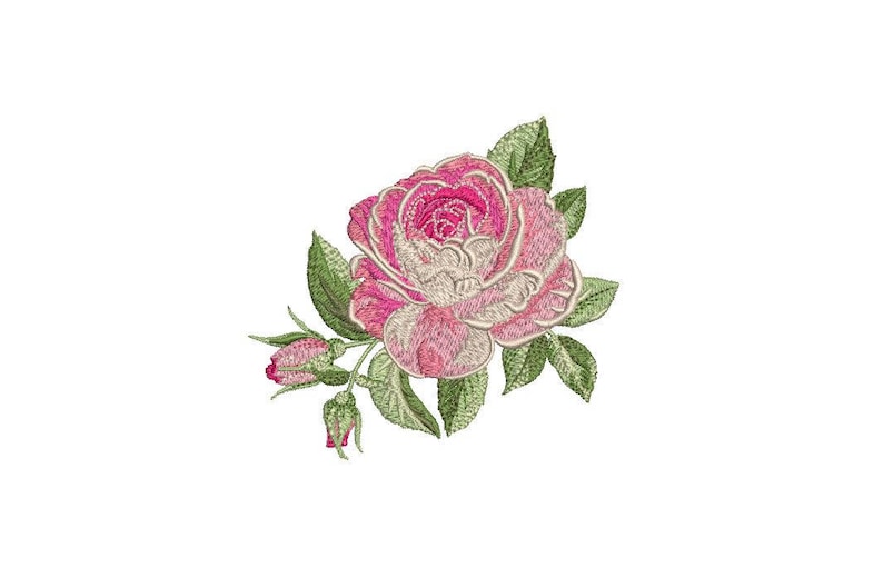 Pink Shabby Rose Machine Embroidery File Design 4 X 4 Inch Hoop ...