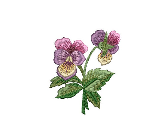 Pansies Machine Embroidery File Design 4x4 Inch Hoop Pansy - Etsy