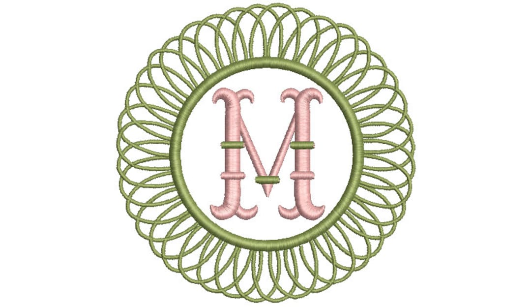 Round Bamboo Monogram Frame - Machine Embroidery File Design - 4x4 Hoop ...