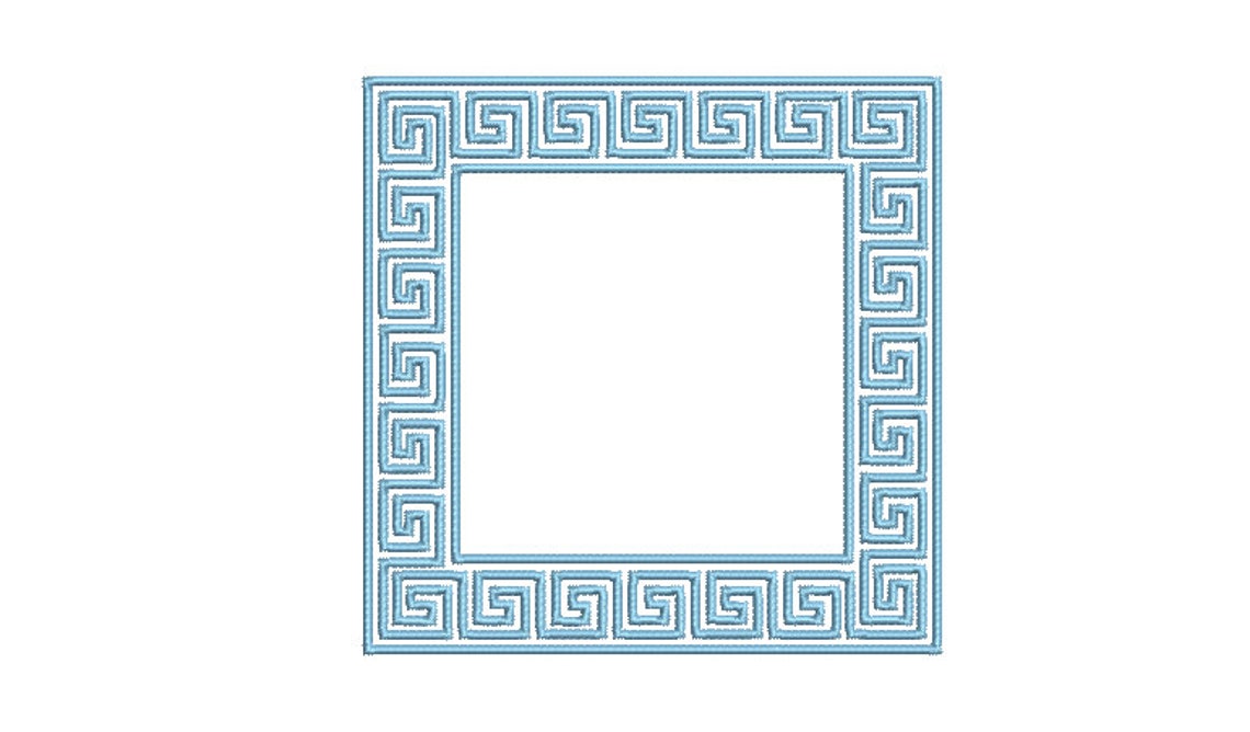 Greek Key Square Monogram Frame Machine Embroidery File - Etsy