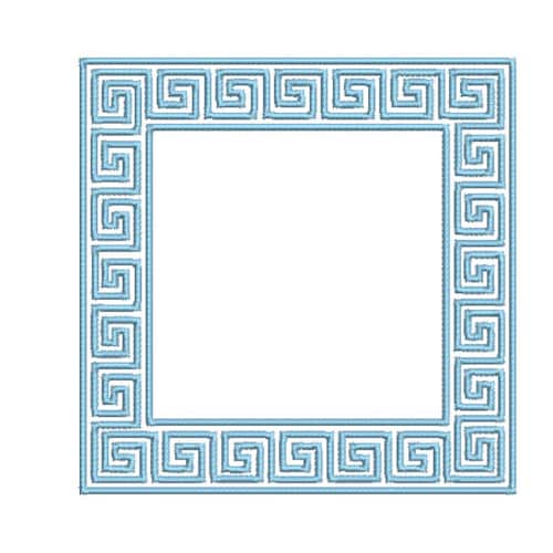 Greek Key Square Monogram Frame Machine Embroidery File - Etsy