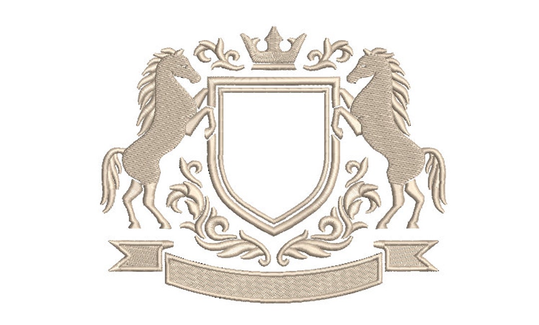 Horse Crest - Machine Embroidery File Design - 6 X 10 Inch Hoop ...