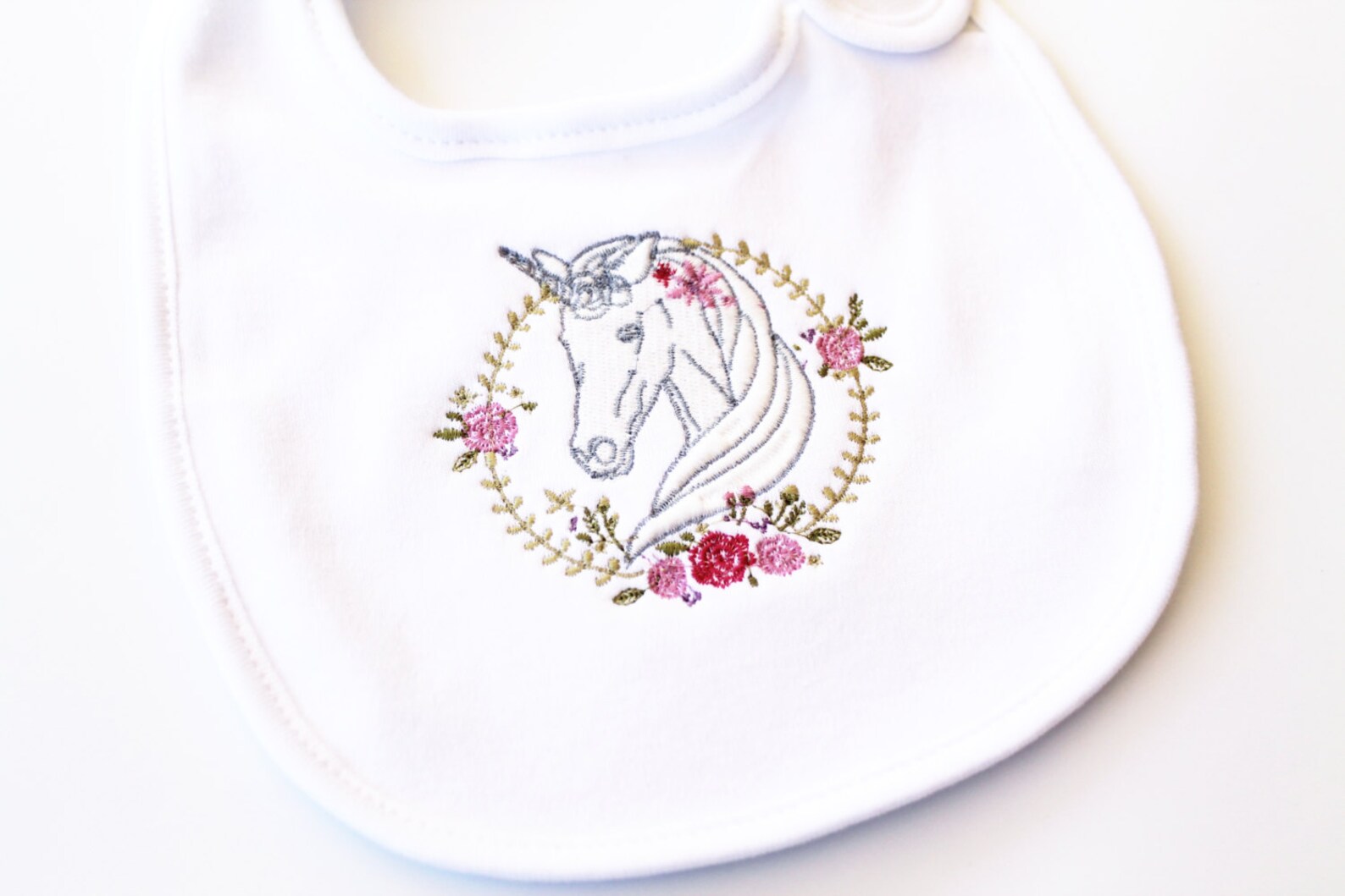 Unicorn Wreath Embroidery Design - Sketched Machine Embroidery File ...