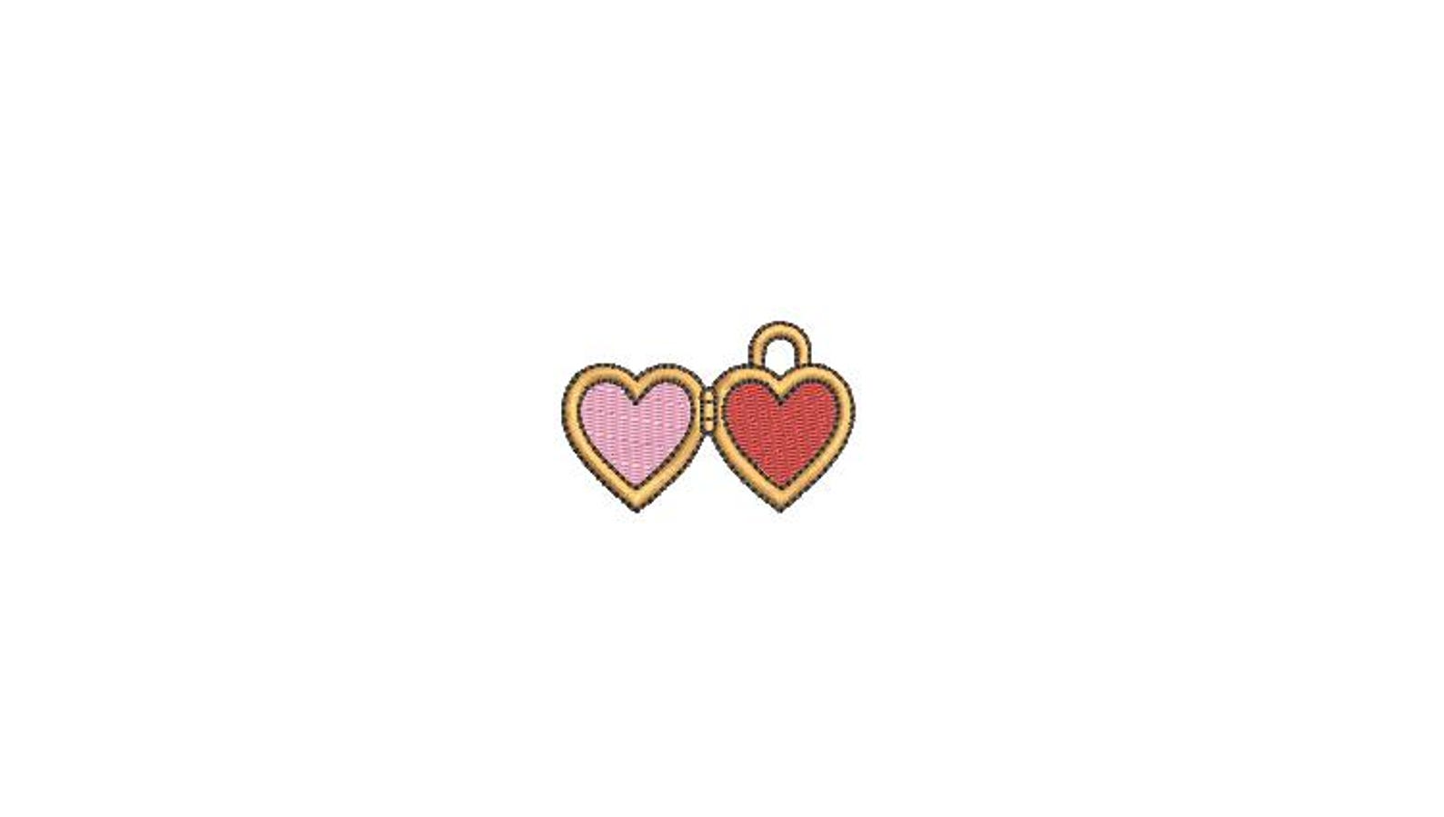 Mini Heart Locket Monogram Frame - Machine Embroidery File Design - 3x3 ...