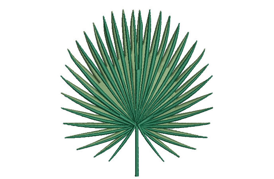 Fan Palm Leaf Machine Embroidery File Design - 5 X 7 Inch Hoop - Palm ...
