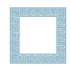 Greek Key Square Monogram Frame - Machine Embroidery File Design - 4x4 ...