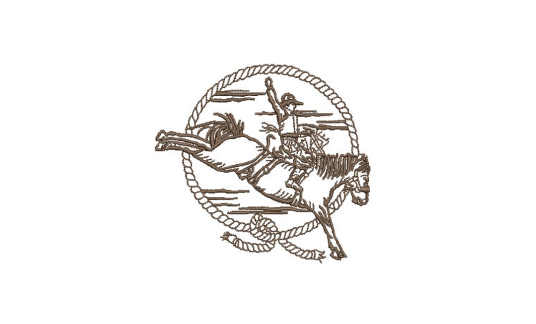 Cowboy Rope Machine Embroidery File Design - 4x4 Inch Hoop - Monogram ...