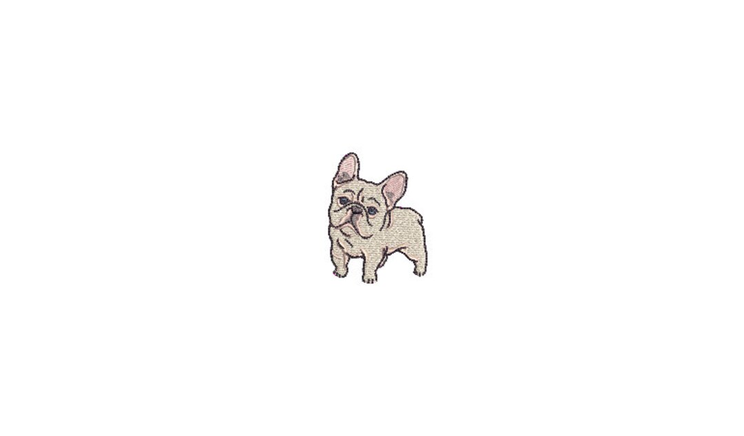 Mini Frenchie Puppy Machine Embroidery File Design - 4x4 Inch Hoop ...