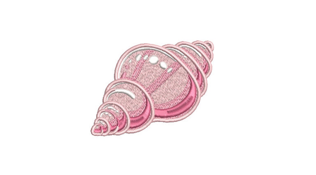 Pink Conch Shell Machine Embroidery File Design - 4x4 Inch Hoop ...