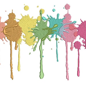 Pastel Paint Splatter Machine Embroidery File Design - 8x12 Inch Hoop ...