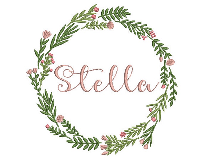 Olive Laurel Eucalyptus Wreath Machine Embroidery Design Pattern ...