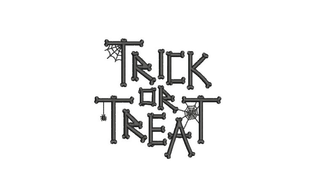 Trick Treat Bones Embroidery Design - Skeleton Machine Embroidery File ...