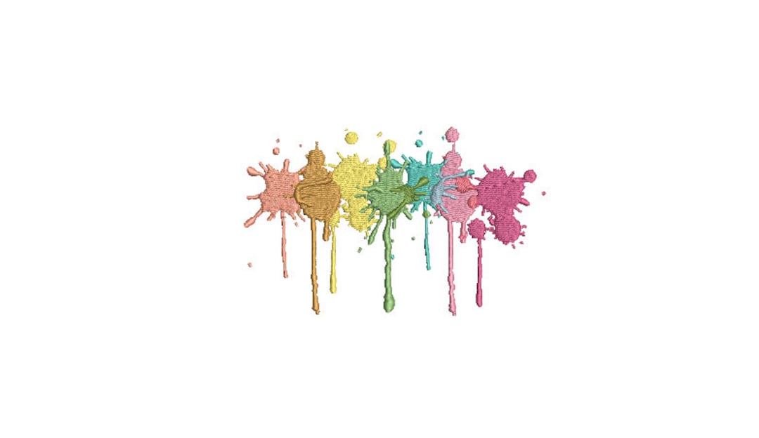 Pastel Paint Splatter Machine Embroidery File Design - 5x7 Hoop ...