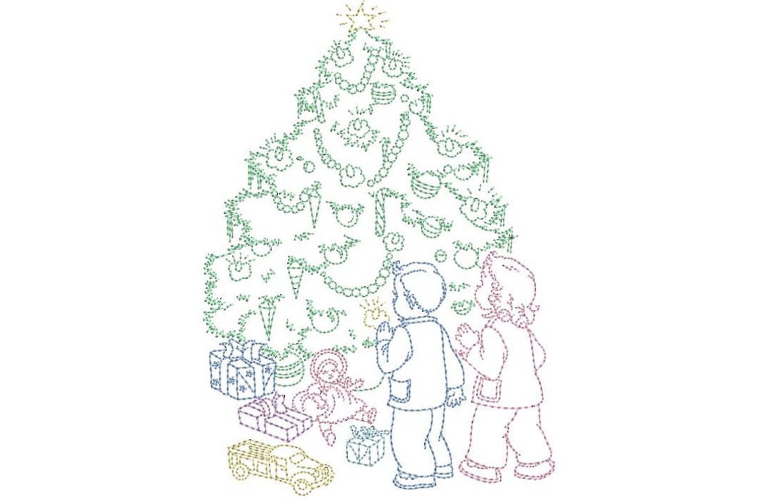 Christmas Xmas Colorwork Machine Embroidery File Design - 5x7 Inch Hoop ...