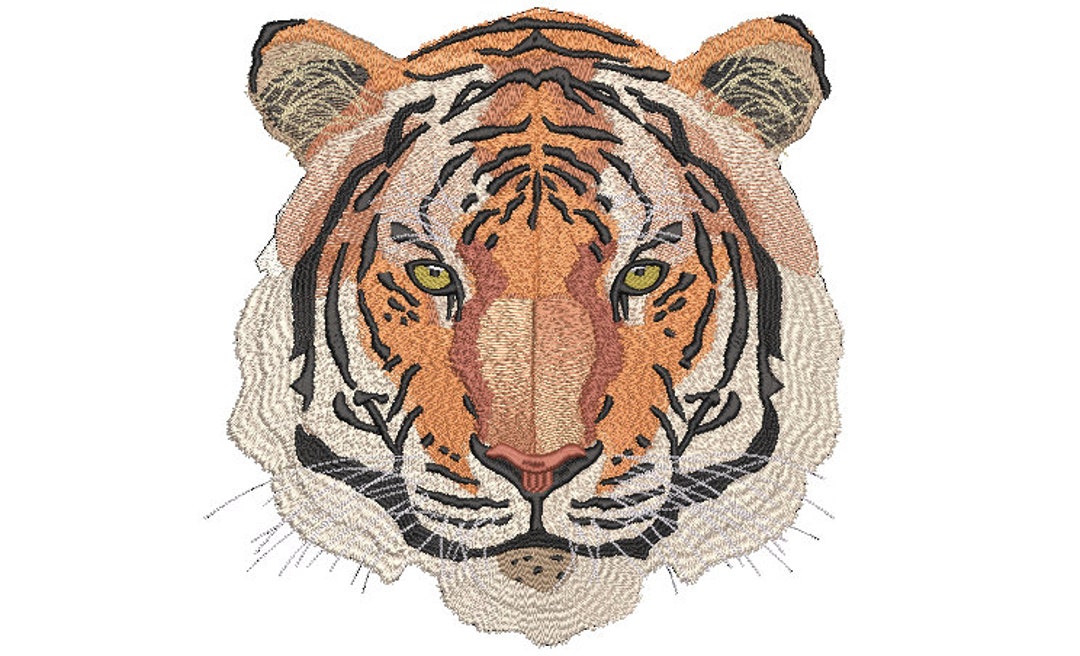 Tiger Embroidery Design - Realistic Machine Embroidery File Design ...
