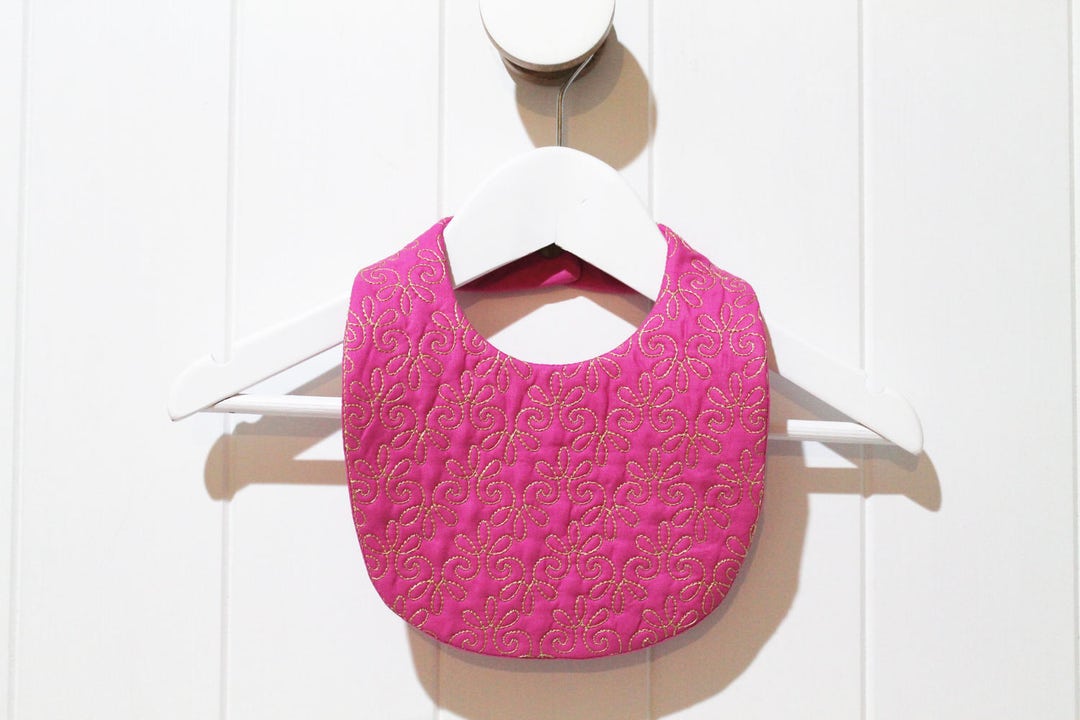 ITH in the Hoop Quilted Baby Bib - Damask Machine Embroidery File ...