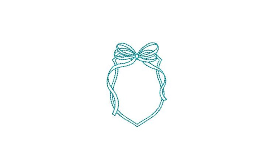 Bow Monogram Frame - Machine Embroidery File Design - 3x3 Inch Hoop ...