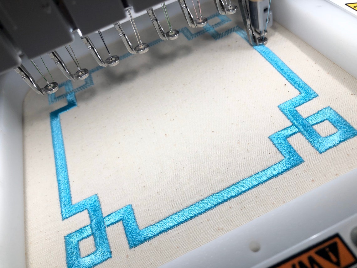 Greek Key Square Monogram Frame Machine Embroidery File - Etsy