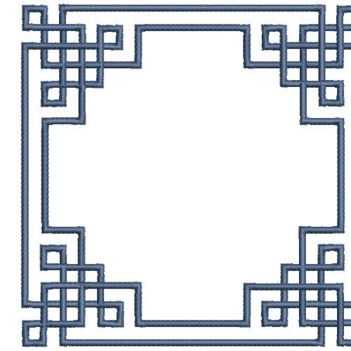 Greek Key Circle Monogram Frame Machine Embroidery File - Etsy