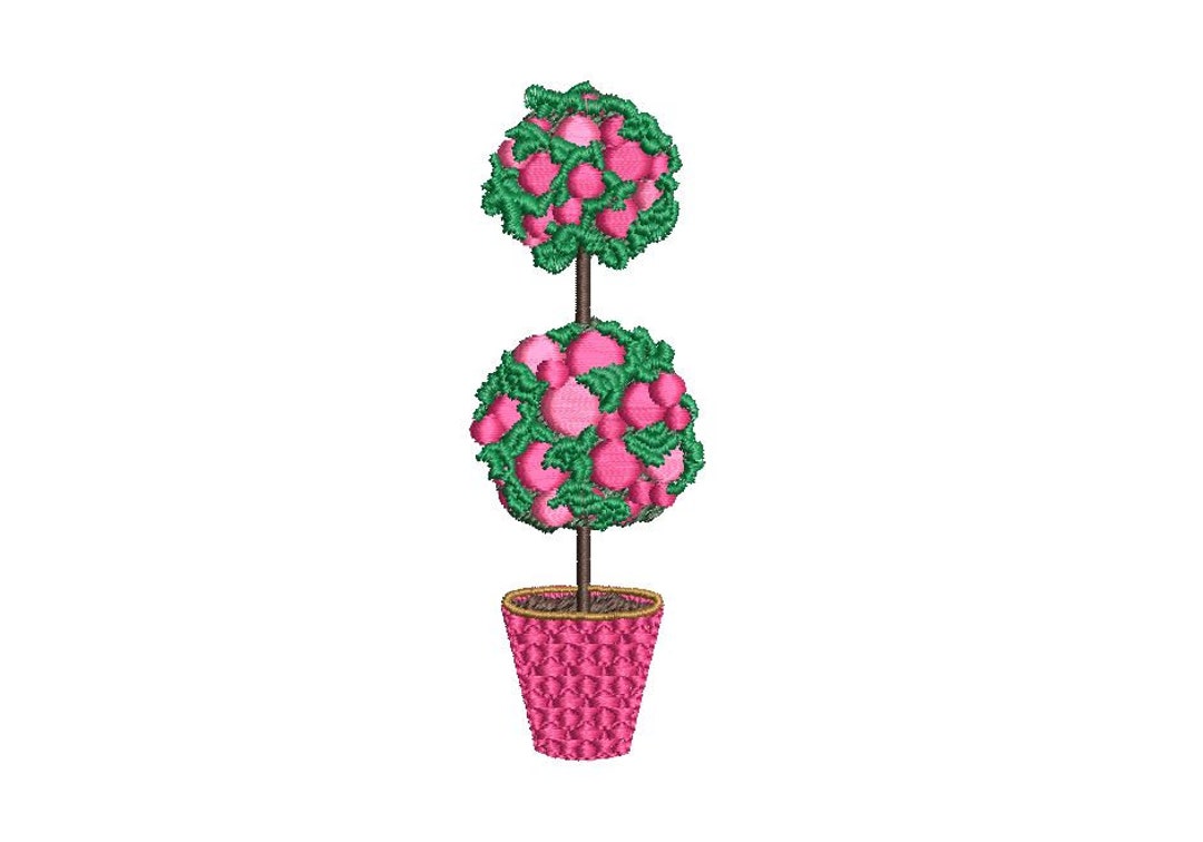 Boxwood Christmas Topiary Tree Machine Embroidery File Design - 4 X 4 ...