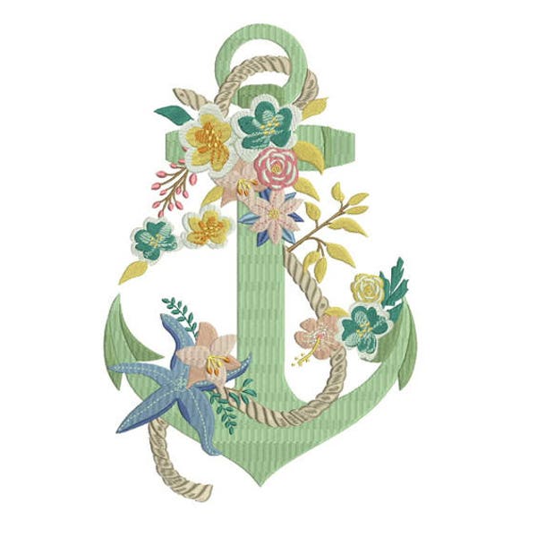 Anchor Embroidery Design - Etsy