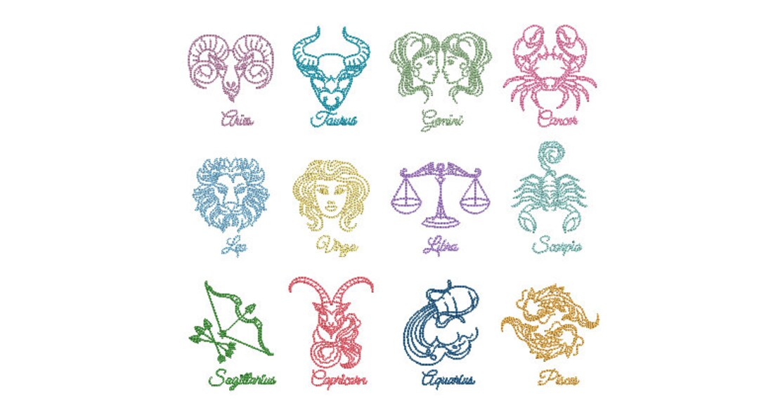 Horoscopes Embroidery Design - Urban Machine Embroidery File Design ...