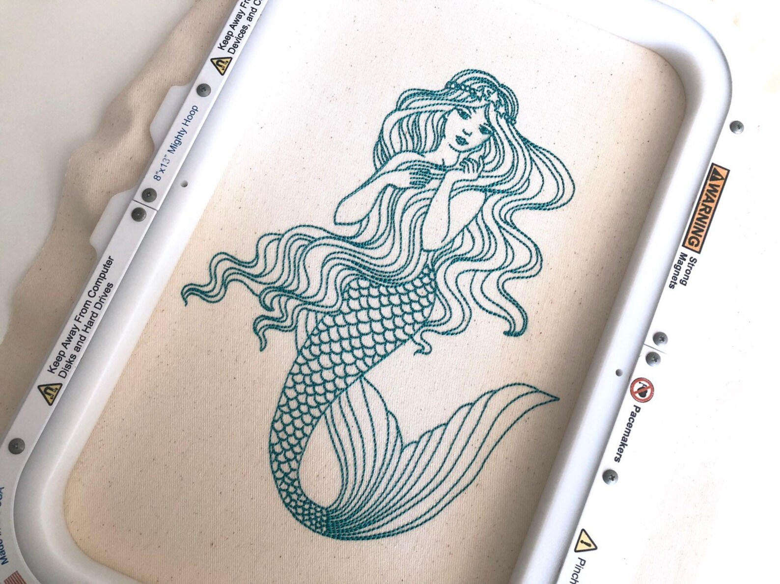Mermaid Machine Embroidery File Design - 8 X 12 Hoop - Instant Download ...