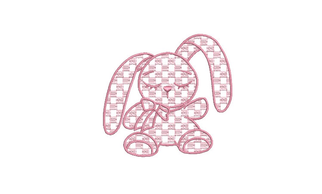 Check Bunny Rabbit - Machine Embroidery File Design 4 X 4 Inch Hoop ...