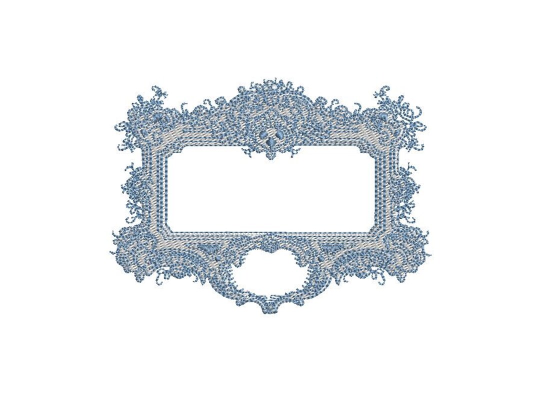 Baroque Rectangle Frame - Machine Embroidery File Design - 4x4 Inch ...