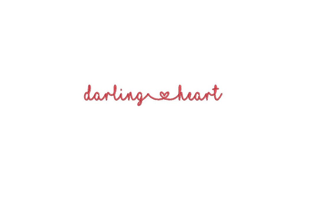 Darling Heart Words Machine Embroidery File Design 4 X 4 Inch Hoop - Etsy