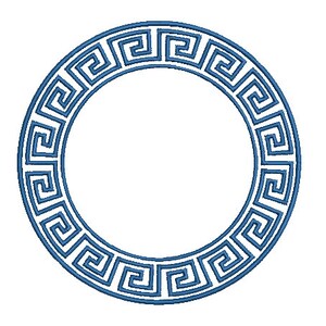 Greek Key Circle Monogram Frame - Embroidery File Design - 5x7 Hoop ...