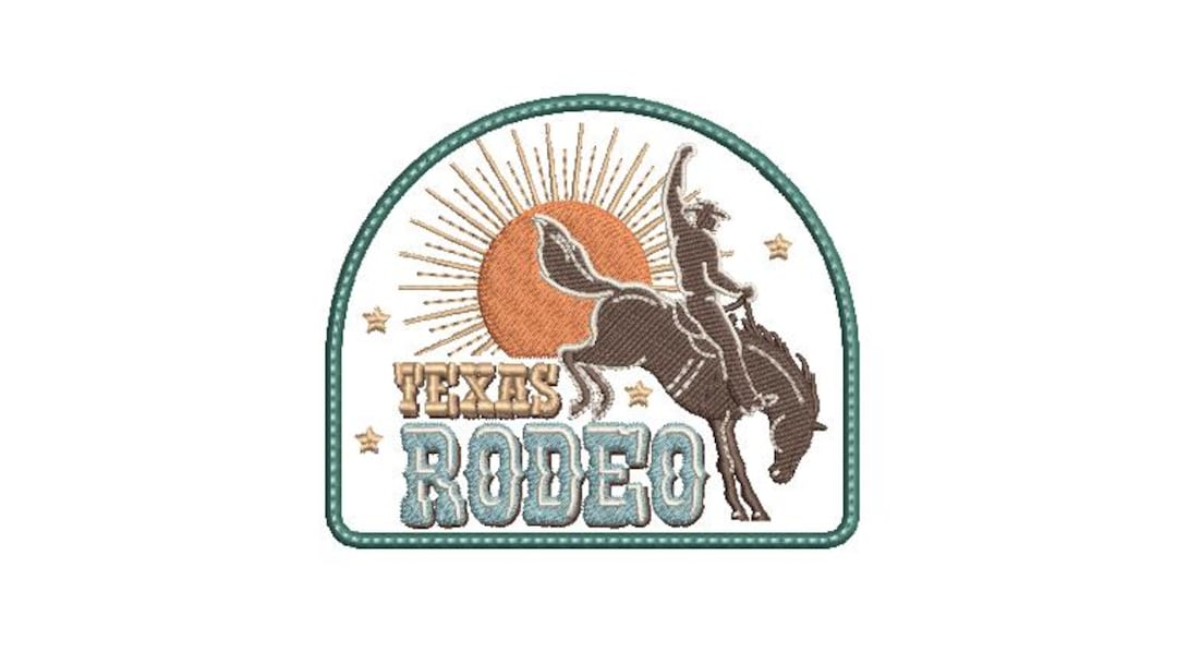 Texas Rodeo Machine Embroidery File Design - 5x7 Inch Hoop - Western ...