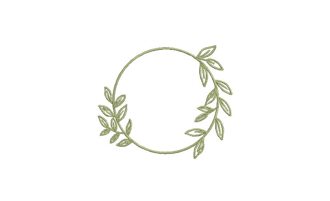 Leafy Circle Frame - Machine Embroidery File Design - 4 X 4 Inch Hoop ...