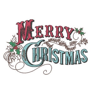 Merry Christmas Embroidery - Machine Embroidery File Design - 5x7 Inch ...