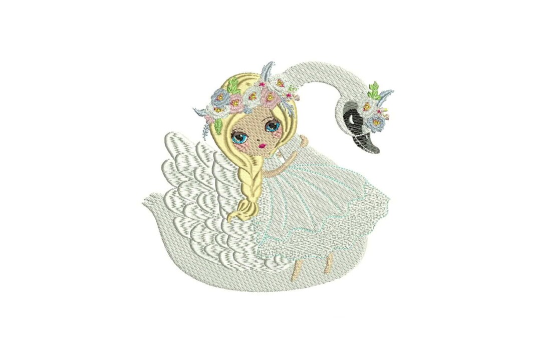 Swan Embroidery - Machine Embroidery Whimsical Swangirl Machine ...