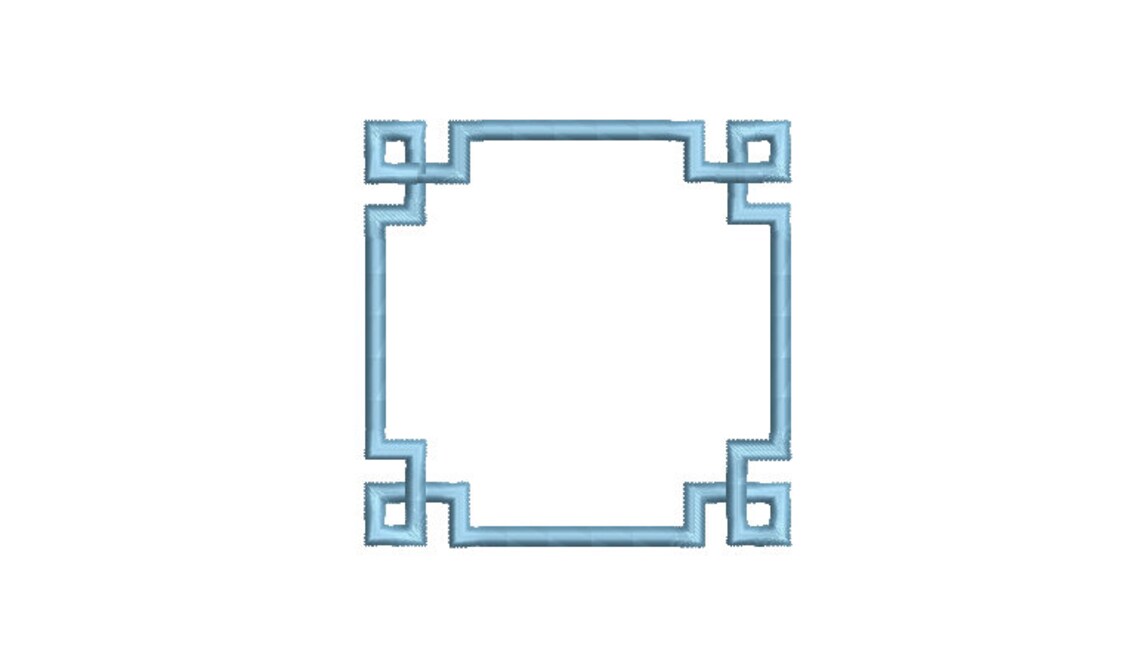 Greek Key Monogram Frame - Machine Embroidery File Design - 4x4 Hoop ...
