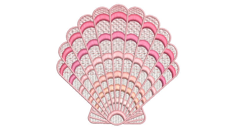Pink Clam Shell Machine Embroidery File design - 4x4 inch hoop ...