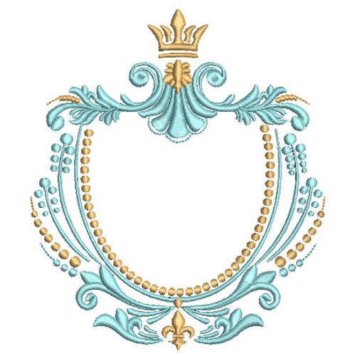 Floral Monogram Frame Machine Embroidery Design 2 Sizes - Etsy