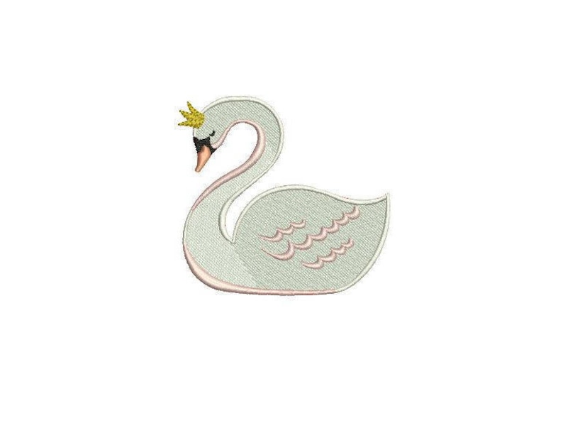 Swan Embroidery - Simple 10cm Swan Machine Embroidery File Design 4x4 ...