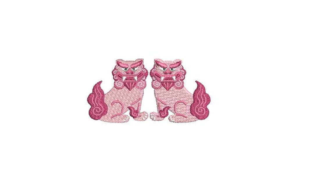 Chinoiserie Chic - Shisa Lions - Foo Dogs - Machine Embroidery File ...