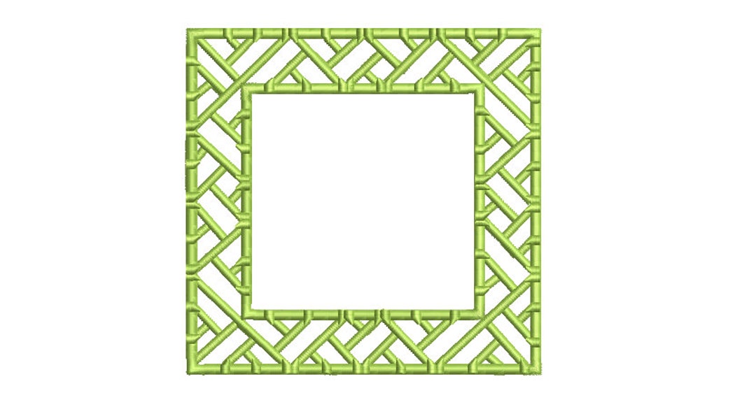 Chinoiserie Chic Square Bamboo Frame Machine Embroidery File Design 5x7 ...
