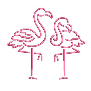 3D Puff Foam - Neon Flamingos Machine Embroidery File Design, 5x7 Hoop ...