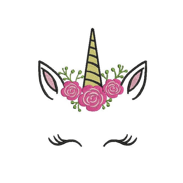 Unicorn Head Embroidery Design - Etsy