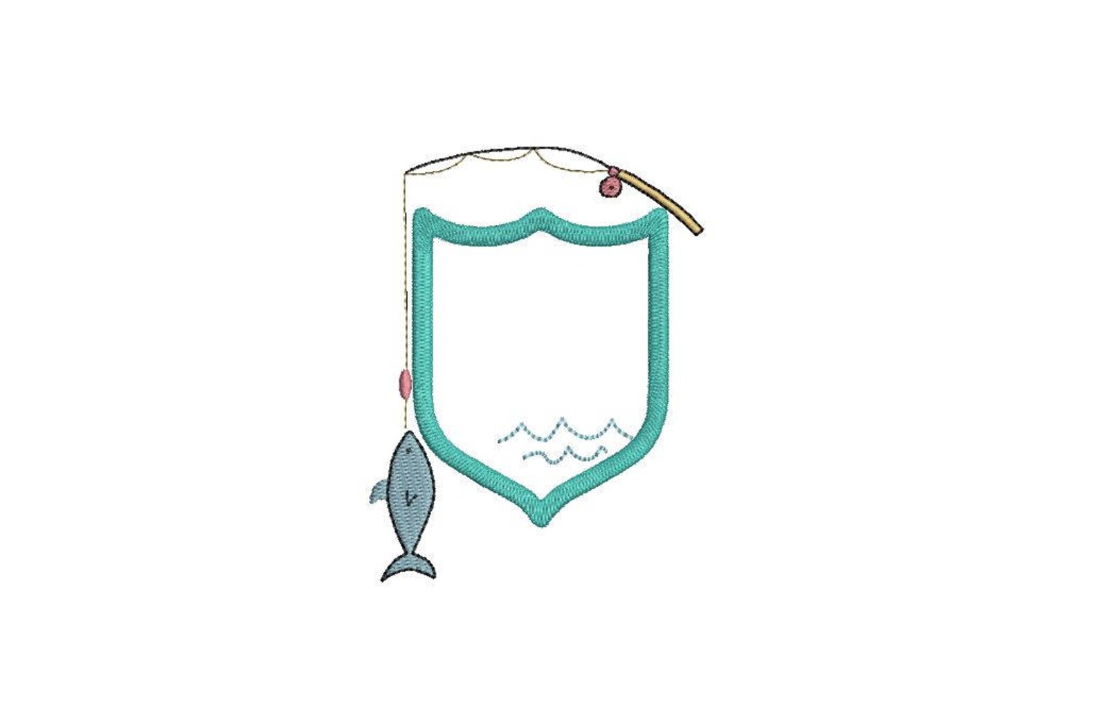 Fishing Crest Machine Embroidery File Design 4x4 Inch Hoop - Monogram ...
