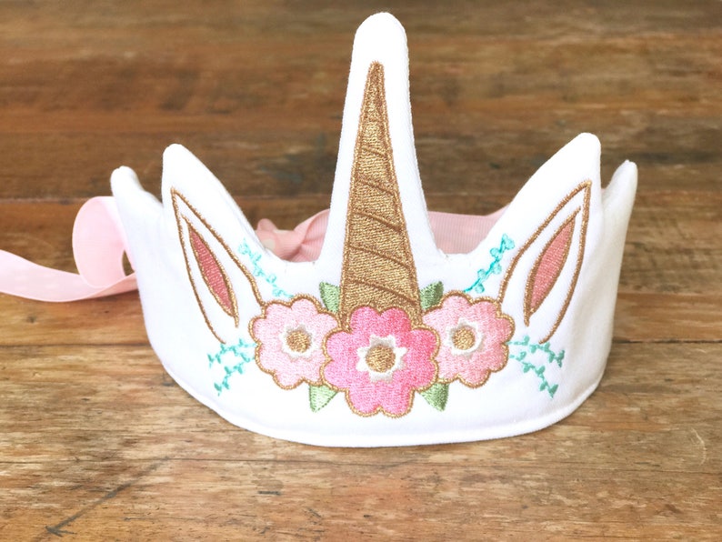 ITH in the Hoop Unicorn Crown Tiara Machine Embroidery File Design 6x10 ...