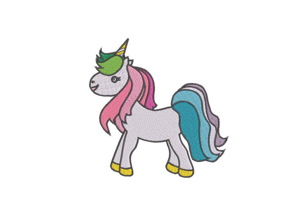 Rainbow Unicorn Embroidery Design - Machine Embroidery File Design ...