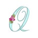 Pretty Rose Script LETTER Q Machine Embroidery File Design - 5 X 7 Inch ...