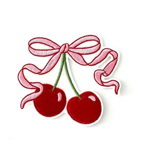 Ribbon Bow Cherries Embroidery Design - Machine Embroidery Instant ...